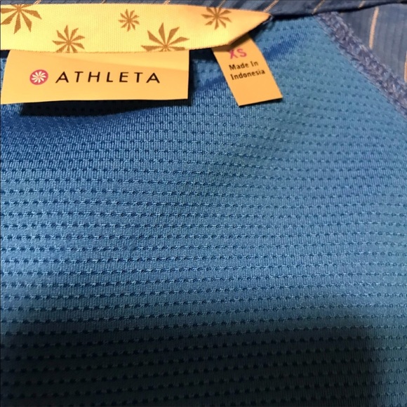 Athleta | Jackets & Coats | Athleta Blue Striped Jacket Reflective ...